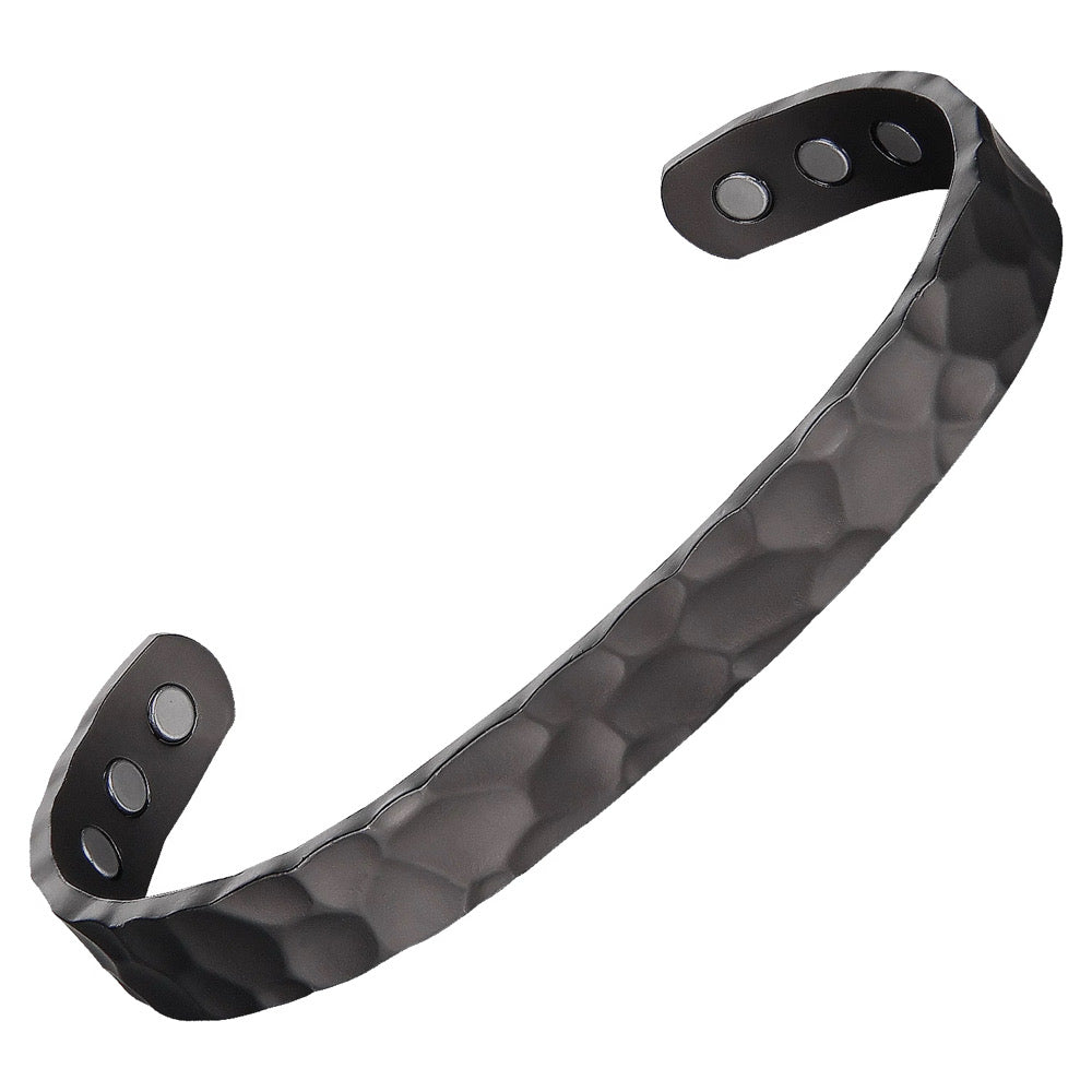 Gunmetal Hammered Copper Magnetic Cuff Band – Dust & Bullets Western
